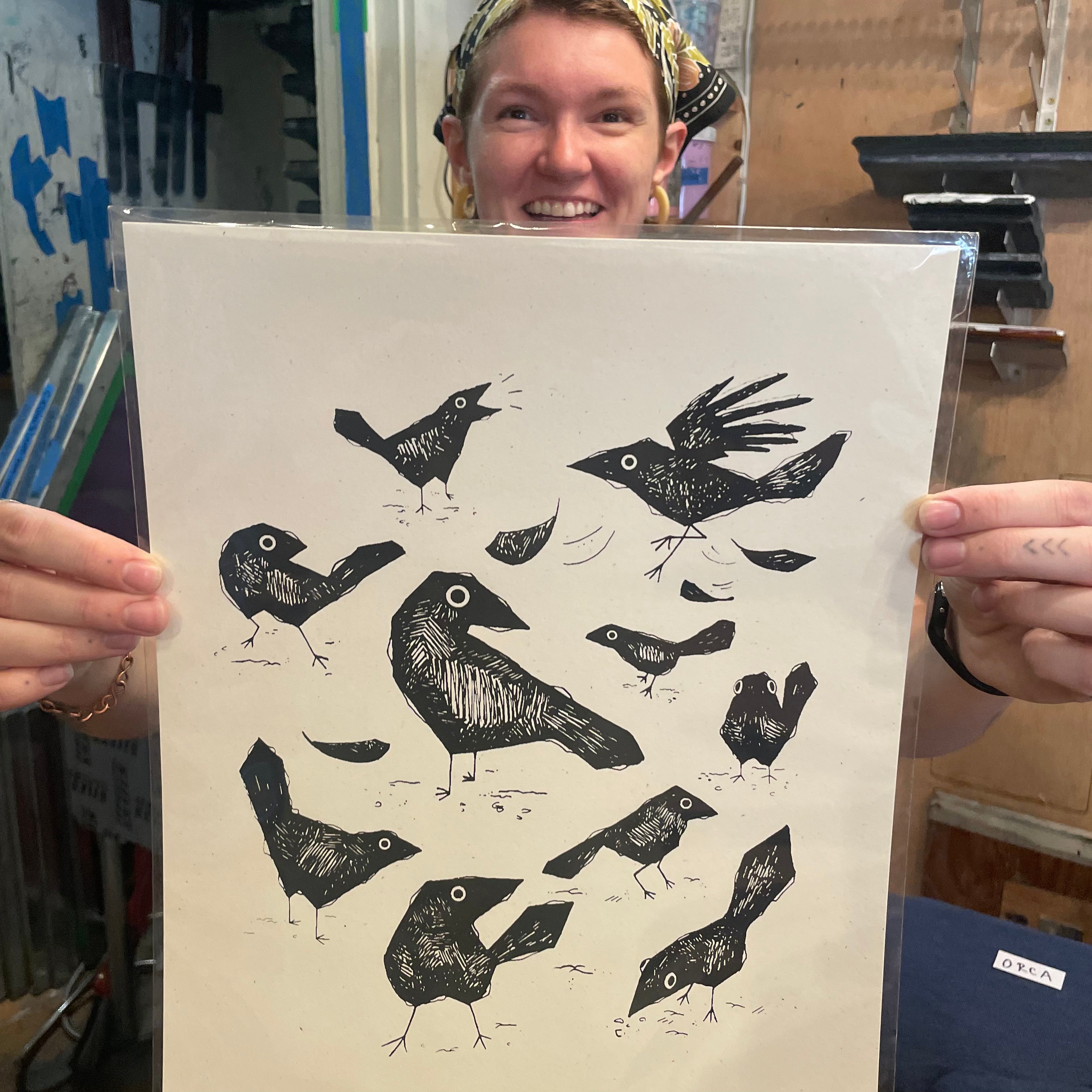 Crows - Medium Paper Print – Printshop Northwest