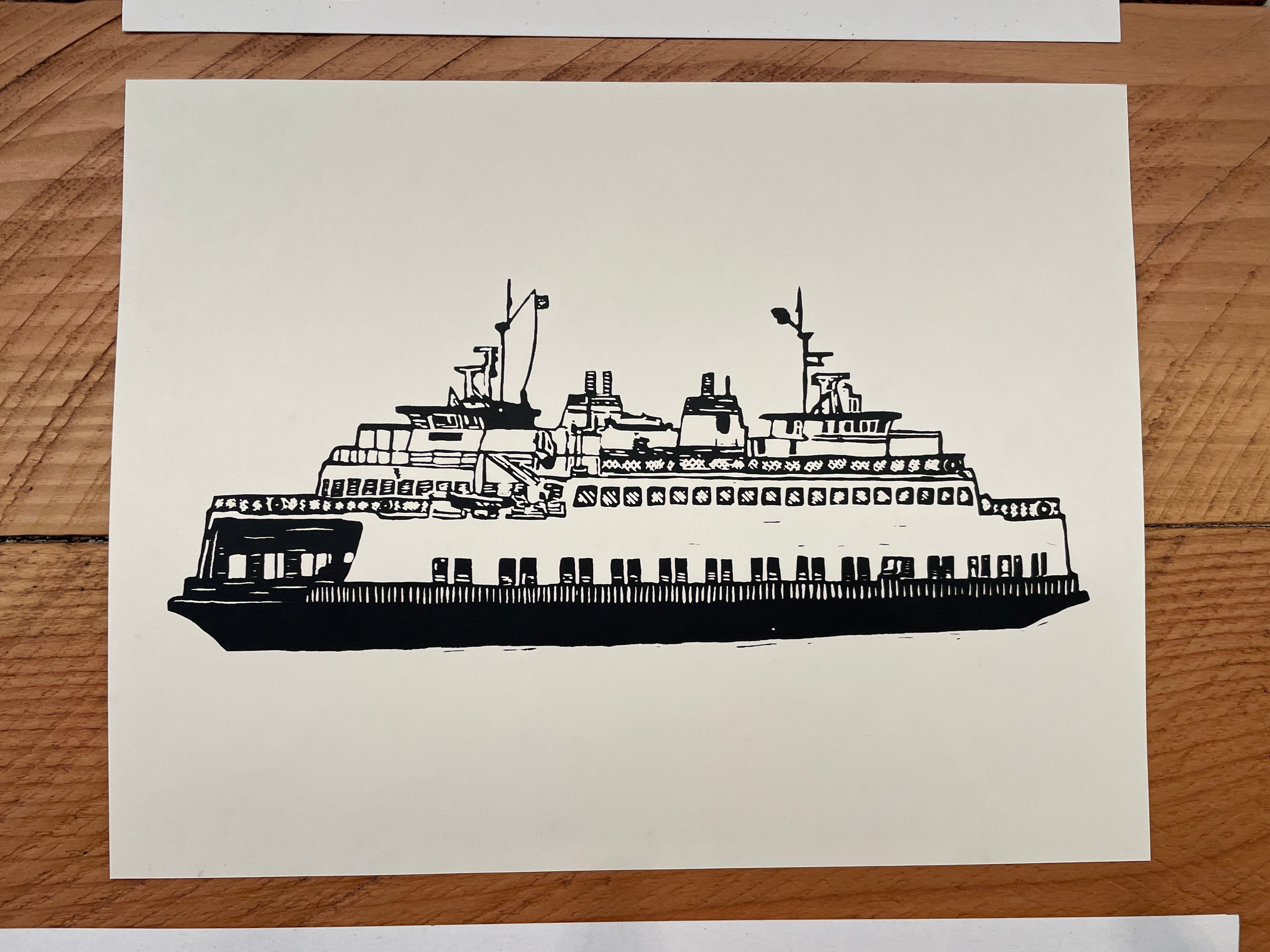 Ferry Boat - Small Paper Print – Printshop Northwest